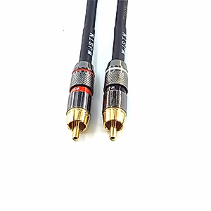 WJSTN-020 RCA to RCA Audio Cable, 1RCA Male to 1RCA Male Stereo Audio Cable Converter, Digital Stereo Audio Cable for subwoofer, Home Theater, high-Fidelity Audio-Double Shielding-2 Pack (6IN)