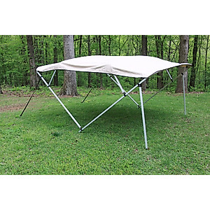 Vortex TAN/BEIGE SQUARE TUBE FRAME 4 BOW PONTOON/DECK BOAT BIMINI TOP 10' LONG, 97-103