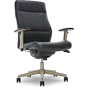 La-Z-Boy Baylor Modern Executive Office Chair, Adjustable Ergonomic Lumbar Support, Black