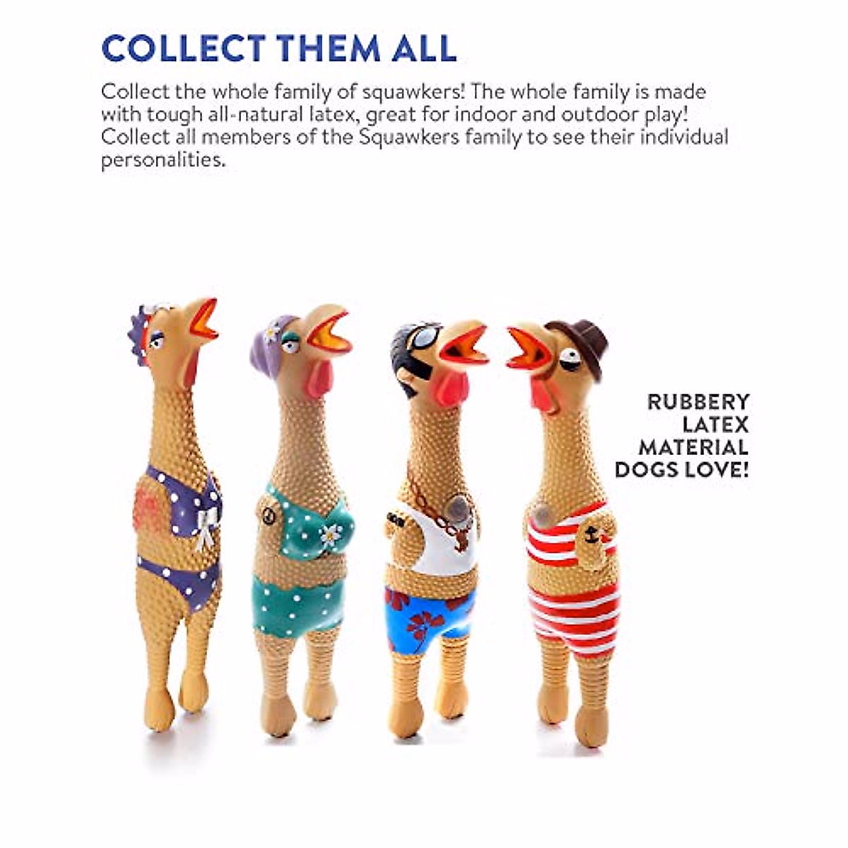 Charming Pet Squawkers Earl Latex Rubber Chicken Interactive Dog Toy, Large