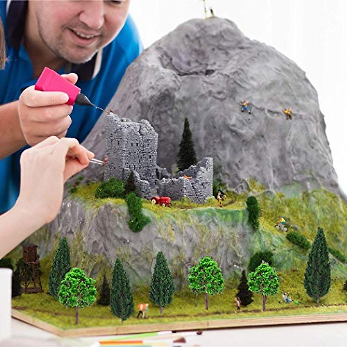 23Pcs Model Trees Scenery Model Plastic Artificial Layout Rainforest Diorama, Building Model Trees, Fake Trees for Projects Model Train Railways Architecture Landscape