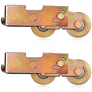 Sliding Patio Door Rollers 1-1/4 Inch Sliding Door Tandem Roller Assembly Sliding Glass Door Rollers Replacement Sliding Door Wheel Replacement, for Sliding Glass Door Screen Door Gate Window (2 Pack)