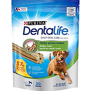 Purina DentaLife Made in USA Facilities Large Dog Dental Chews, Daily - 30 Treats