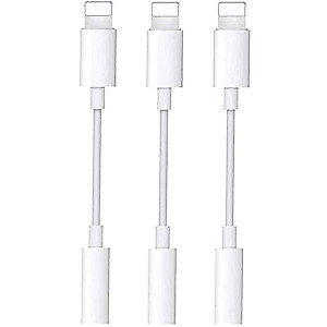 [Apple MFi Certified] Lightning to 3.5 mm Headphone Adapter, 3 Pack for iPhone Dongle Aux Headphones Jack Adapter Cable Connector Compatible with iPhone 13/12/11/Xs/XR/X/8/7/iPad/iPod, All iOS Systems