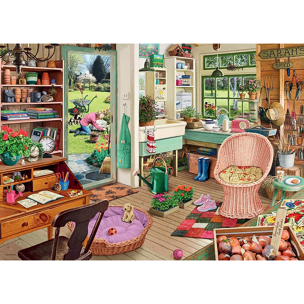 Ravensburger The Garden Shed Puzzle - 1000 Piece Jigsaw | Unique Piece Design | Softclick Interlocking Technology | Premium Artistic Imagery | Ideal for Ages 14 and Up