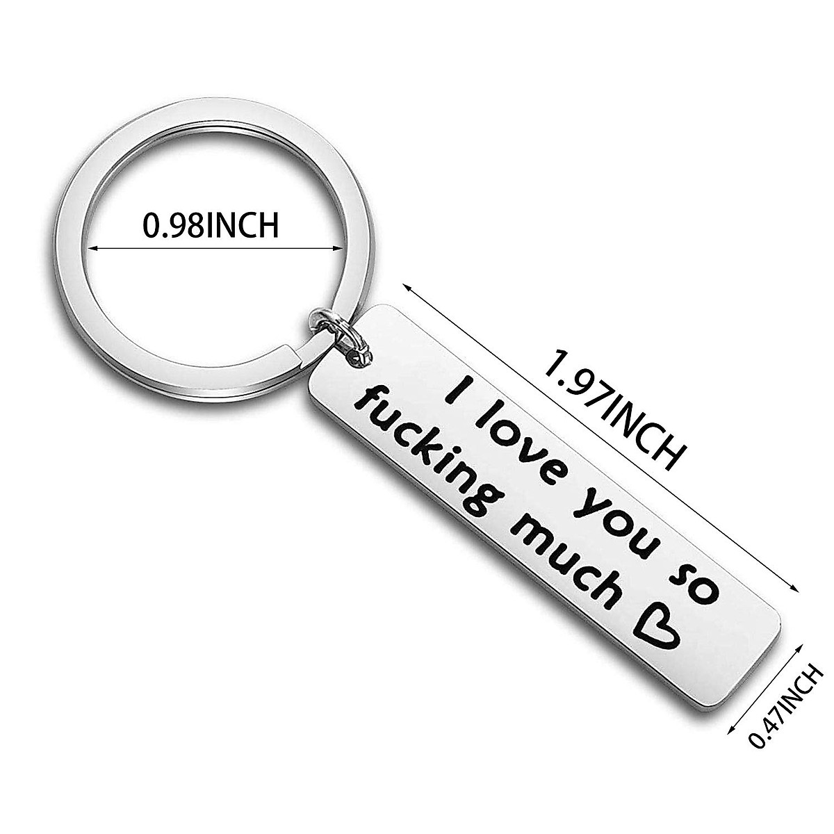 WUSUANED Couples Keychain I Love You So Fucking Much Valentine's Day Jewelry Boyfriend Girlfriend Gift (I love you so fucking much)