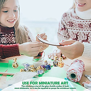 100 Pieces Small Mini Glass Bottles Jars with Cork Stopper Set Tiny Empty Refillable Wishing Bottles Drifting Bottles with Eye Screws Funnels and Rope for DIY Crafts Bead Containers, 10 Shapes