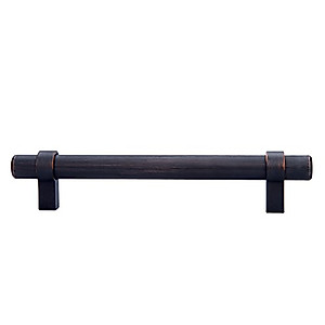 Amazon Basics Straight Bar Cabinet Handle, 6.63-inch Length (5-inch Hole Center), Oil Rubbed Bronze, 10-Pack