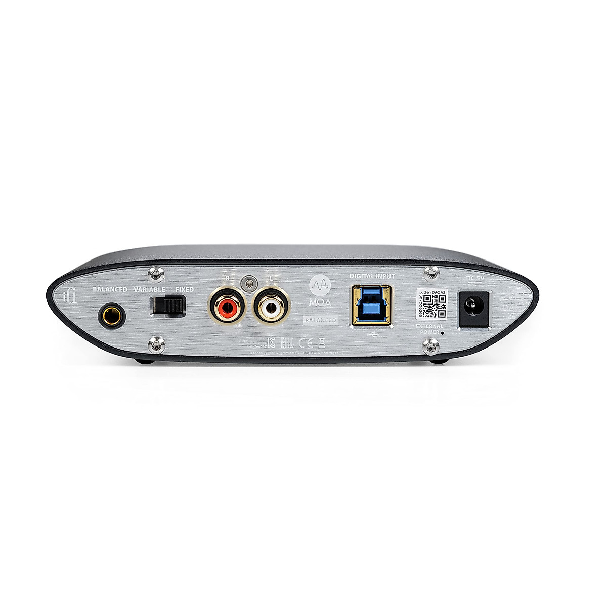iFi Zen DAC V2 | Desktop Digital Analog Converter with USB 3.0 B Input only/Outputs: 6.3mm Unbalanced / 4.4mm Balanced/RCA - MQA DECODER - Audio System Upgrade (Unit only)