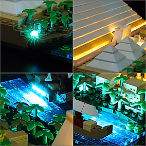 VONADO Led Light Kit Compatible with Lego 21058 Great Pyramid of Giza (No Model), Building Lighting Kit Compatible with Lego 21058 Architecture Bricks Toy (Remote-Control Version)