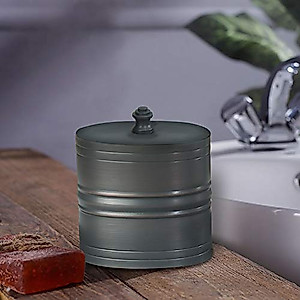 nu steel Swab/Cotton Container Bogart Canister Jar with Lid for Cosmetics and Makeup Storage, Bathroom, Countertop, Desk, and Vanity, Oil Rubbed Bronze