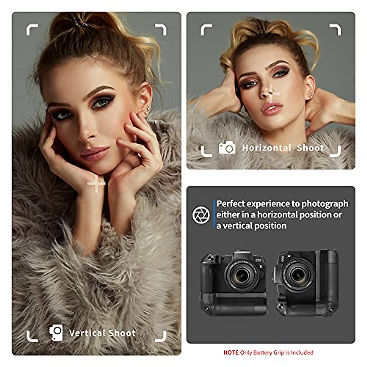 Neewer Vertical Battery Grip with 2.4G Wireless Remote Control ，Compatible with Canon EOS R Mirrorless Digital Camera，Replacement for BG-E22，Works with LP-E6N/LP-E6NH Battery (Battery Not Included)