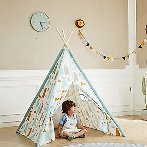 Asweets Kids Teepee Tent Children Play Tent Indoor Outdoor Play Tent Cotton Tent for Girls and Boys Kids Teepee (Starry Sky Tent)