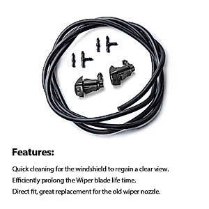 Front Windshield Washer Nozzles Kit for for Toyota 04-10 Sienna 05-12 Corolla 04-08 Solara 00-05 Tundra Replaces OEM # 85381-AE020 Washer Jet and Fluid Hose with Connector