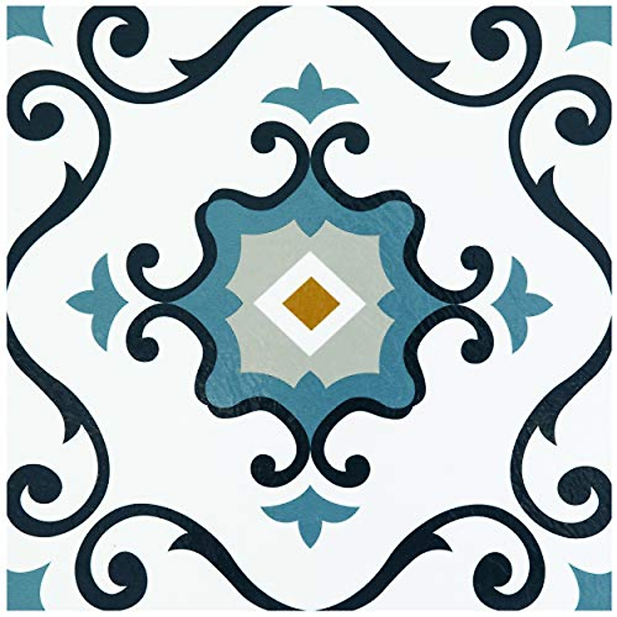 Retro Self Adhesive 12-Inch Vinyl Floor Tiles, 20 Tiles - 12" x 12", Mid Century Modern Slate Pattern - Peel & Stick, DIY Flooring for Kitchen, Dining Room, Bedrooms & Bathrooms by Achim Home Decor