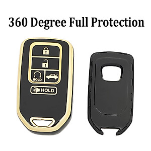 Arruweer Key Fob Cover for Honda Key Fob Case Holder Protector Compatiable with Honda Accord Civic CRV Pilot Ridgeline Odyssey Passport Car Accessories Keychain