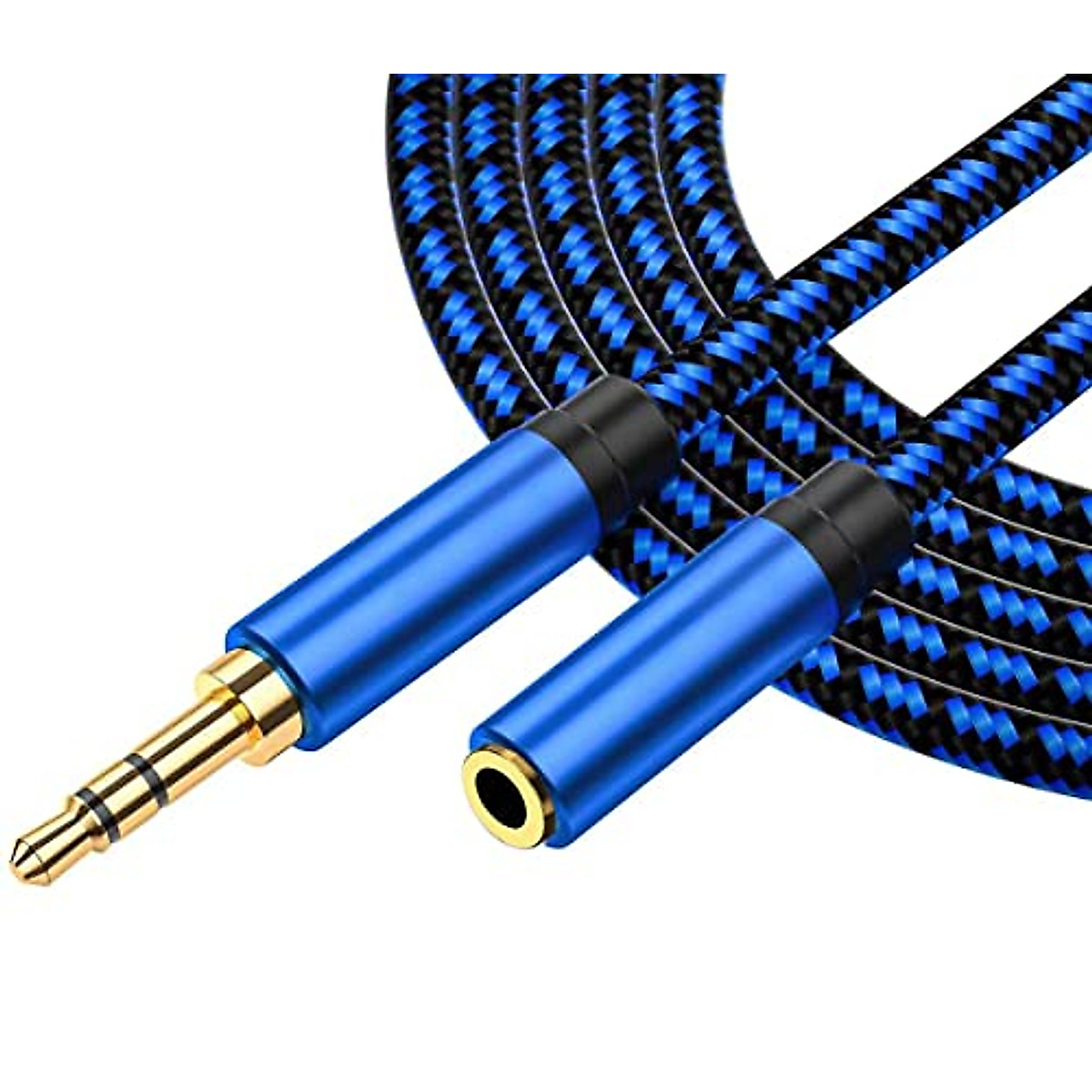 NC XQIN Headphone Extension Cable 1ft, 3.5mm Extension Nylon Braided Aux Extension Cable 3.5mm Audio Cable Extension 3.5mm Male to Female Audio Stereo Cable Compatible with Headphone Speaker