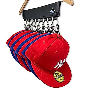 PackHatUSA The Original American Patented 18 Hat Organizer and Hat Rack for Your Closet - Transform Clothing Hangers into Hat Racks for Baseball Caps - Make Hat Storage Easy - Universal Fit Hat Holder