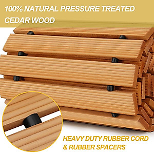 TONAHUTU 6FT Wooden Garden Pathway, Roll Out Wooden Curved Pathway Weather-Resistant Walkway for Outdoor Patios 17" W Roll Out Hardwood Walkway with Non-Slip Surface Wedding Party Pathways (Curved)