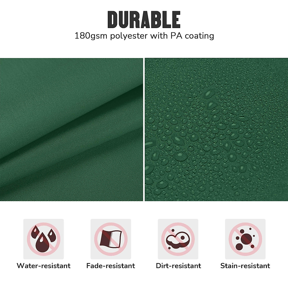 Yescom 64"x47" Deluxe Outdoor Swing Canopy Replacement UV30+ 180gsm Porch Top Cover for Patio Yard Seat Green