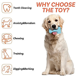 DONGKER Dog Chew Toys,Rubber Dog Toothbrush Stick Interactive Dog Dental Toys for Small Medium Large Dog Aggressive Chewers