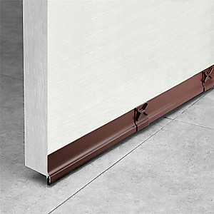 CQMMA Aluminum Door Draft Stopper 36" Metal Sweep Bottom Seal Strip Noise Blocker with Rubber Sweep, Oil Bronze