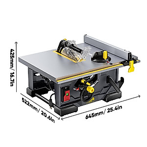 Upstreman Work M1 Pro Portable Table Saw, 13Amp Compact Tablesaw 5700RPM, 8.25" Table Saw w/24T Blade, Dust Collector, Onboard Carrying Handle Easy to Carry, Adjustable Cut Depth and Angle, for DIY