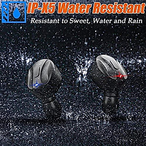 Earbuds 5.0 Mini Headphones, IPX5 Waterproof Hi-Fi Stereo Built-in Mic Headset, in-Ear Earphones for Sports