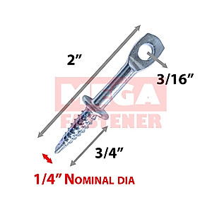 2" Eye Lag Self Tapping Drilling Point Screw Zinc (Qty 200)