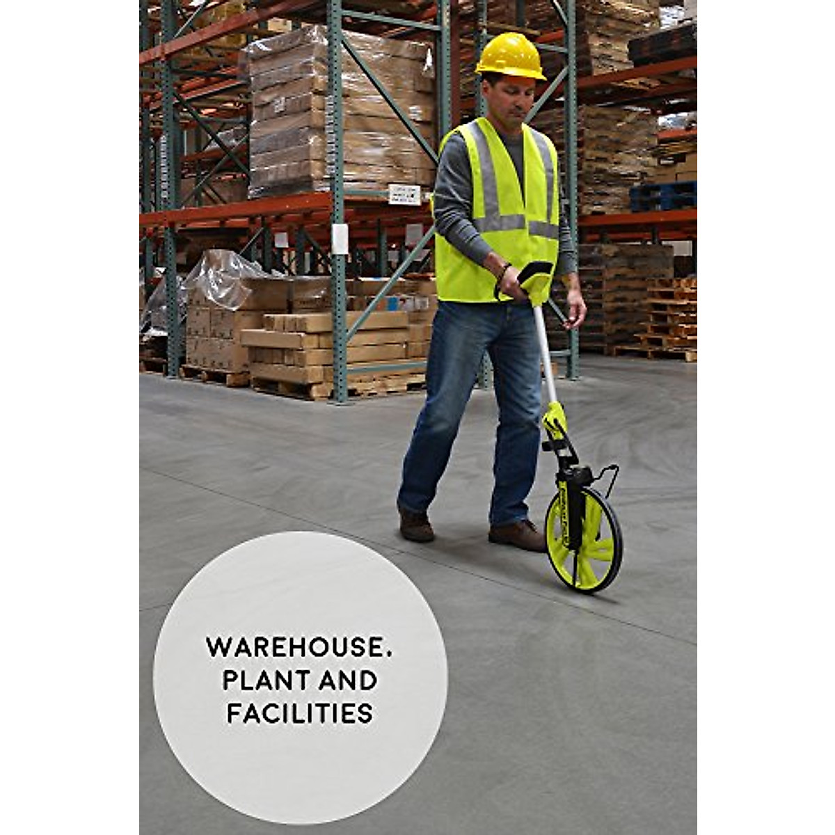 Calculated Industries #6575 DigiRoller Plus III 12.5 Inch Estimators Electronic Distance Measuring Wheel with Large Backlit Digital Display; Measure in Feet, Inches, Meters, Yards; FREE Carrying Pack