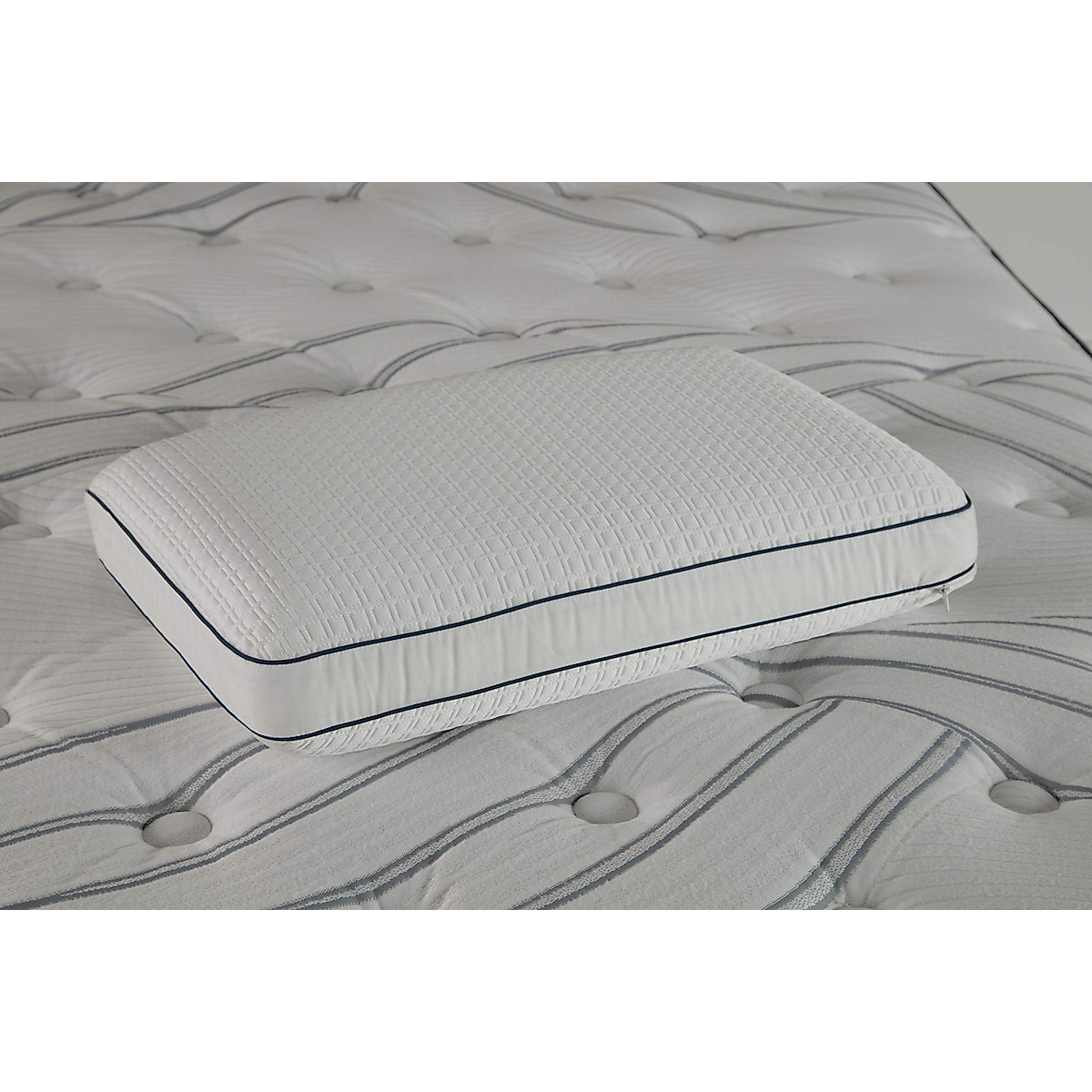 Serta Perfect Sleeper Copper Infused Memory Foam Pillow, Oversized Traditional, 1 Count (Pack of 1),White, 25-Inch (Length) by 16-Inch (Width) by 5.50-Inch (Height)