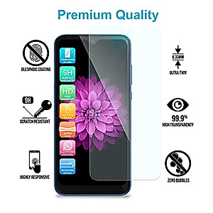 TJS Compatible with Alcatel TCL A3 A509DL Case/TCL A30 Case, with Tempered Glass Screen Protector, Magnetic Support Hybrid Shockproof Metallic Brush Finish Protector Phone Case Cover (Blue)