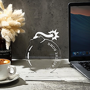 Maitys Thank You Gift Employee Inspirational Acrylic Sign Prizes Christmas Appreciation Gift National Boss Day Gift Medical Assistant Gift Keepsake for Nurse Women Teacher Team Volunteer(Bomb)