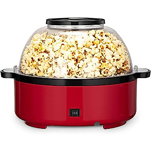 Kitchen Large Microwave Popcorn Maker, Hot-oil Popcorn Popper Maker with Nonstick Plate & Stirring Rod, Large Lid for Serving Bowl and Two Measuring Spoons, 16-Cup for Home Christmas Party Kids