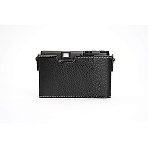 Contax T3 Case, BolinUS Handmade Genuine Real Leather Half Camera Case Bag Cover for Contax T3 Camera with Hand Strap (Black)