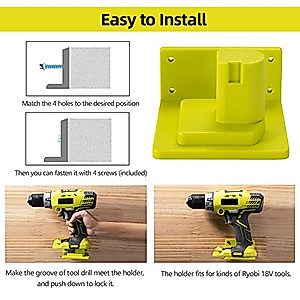 5 Packs Tool Holder Dock Mount for Ryobi 18V Drill Tools Holder, Hanger(lot of 5,Green)
