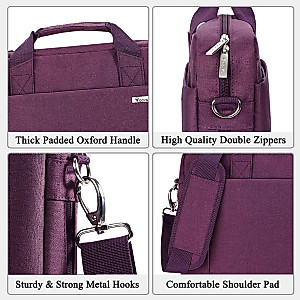 Voova Laptop Bag Case 16 15.6 15 Inch Laptop Briefcase,Expandable Computer Shoulder Messenger Bag Waterproof Carrying Case with Tablet Sleeve for Men Women,Business Office Travel College School,Purple