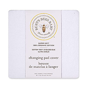 Burt's Bees Baby - Changing Pad Cover, 100% Organic Jersey Cotton Changing Pad Liner for Standard 16 x 32 Inch Changing Mats