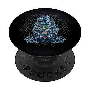 Meditating Lotus Asana Seven Chakras Meditation Yoga PopSockets PopGrip: Swappable Grip for Phones & Tablets