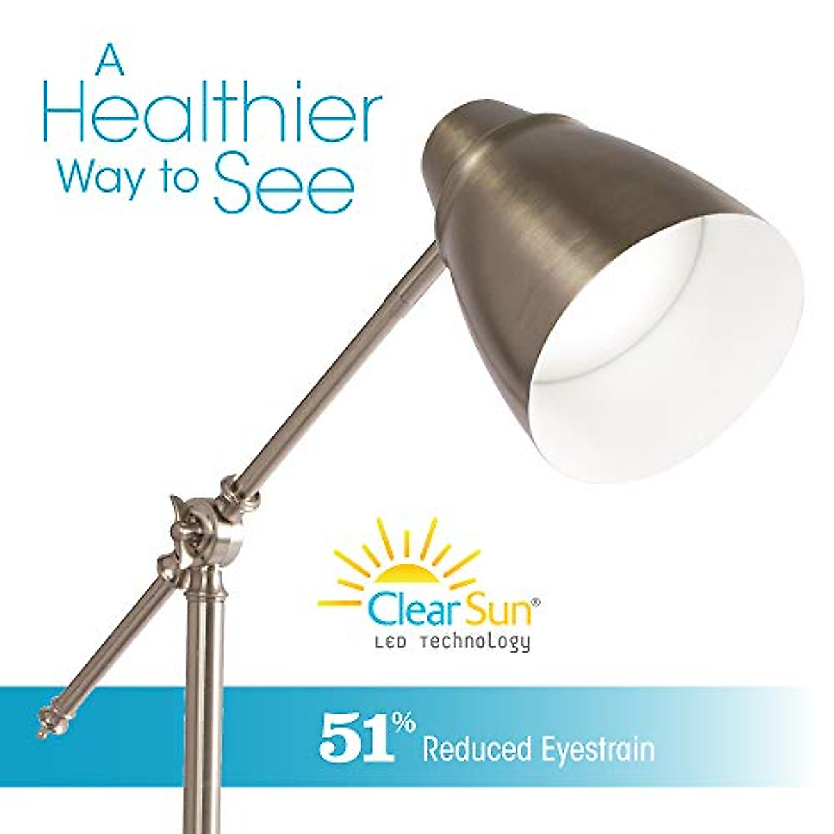 OttLite Harmonize LED Desk Lamp - 2.1A USB Charging Port, 3 Brightness Settings, Brushed Nickel