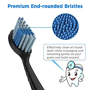 Replacement Toothbrush Heads with Covers for AquaSonic Black Series, Black, 10 Count