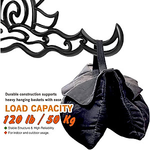 2pcs 13 Inch Heavy Duty Hanging Plant Brackets, Sun Moon Star Metal Hanging Hook Wall Art Décor Outdoor Indoor, Durable Rust-Resistant Plant Hanger Hook for Hanging Plants Birdhouse Lantern Wind Chime