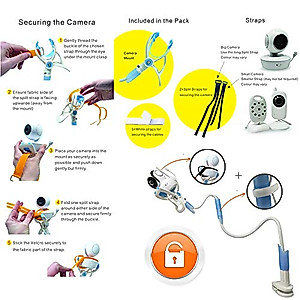 Universal Baby Monitor Holder Mount, Infant Baby Camera Holder, Baby Monitor Shelf, Baby Camera Stand with Safe Straps for Most Baby Monitors