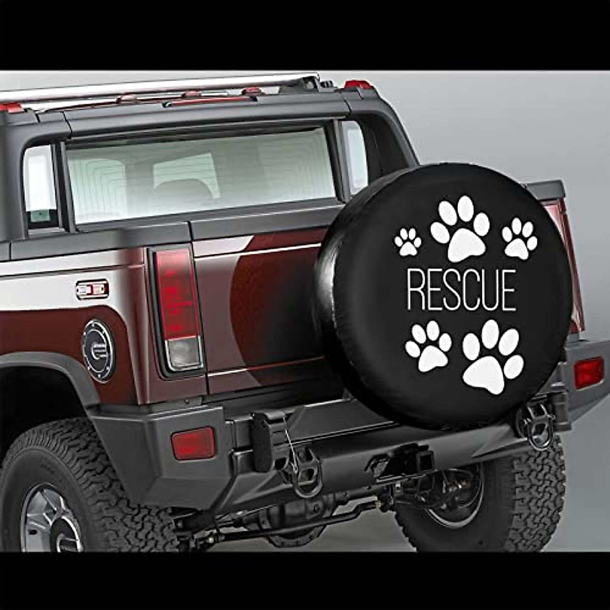 Dog Paw Print Rescue Tire Cover Spare Wheel Tire Cover Protectors Waterproof and Dustproof for,Truck, Trailer Rv, SUV 16 Inch