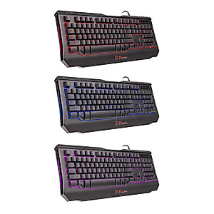 Thermaltake Tt eSPORTS Knucker 4-in-1 3 Color Membrane Keyboard & 2400 DPI Avago 5050 Optical Gaming Mouse & Headset & Mouse Pad Combo Kit KB-GCK-PLBLUS-01