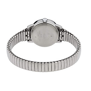 Timex Women's Easy Reader 25mm Watch – Silver-Tone Case White Dial with Tapered Expansion Band
