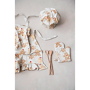 Creative Co-Op Printed Cotton Children's Apron, Chef Hat, and Hot Mitt