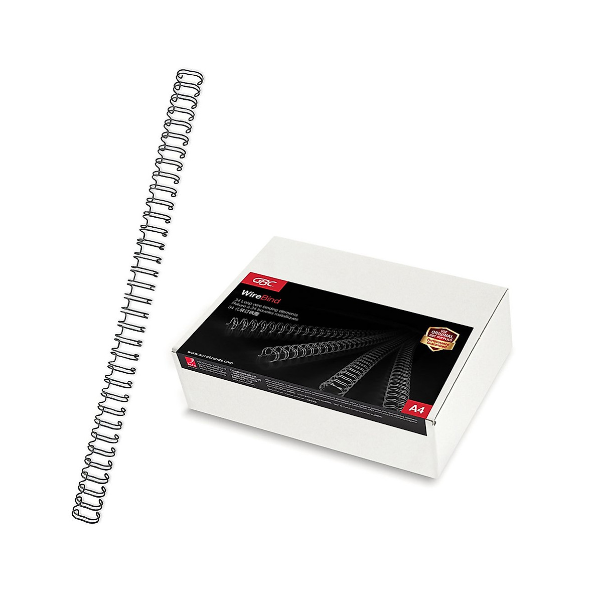 GBC WireBind Binding Wires, 8 mm, 70 Sheet Capacity, A4, Black, Pack of 100, RG810510