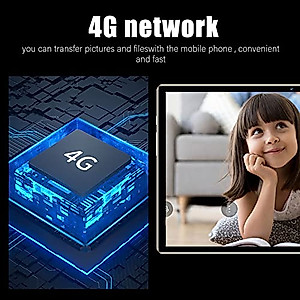 Airshi 10.1 Inch Tablet 8 Core CPU 2 in 1 8MP Front 16MP Rear Tablet PC 100‑240V 8GB RAM 256GB ROM for Desktop (US Plug)