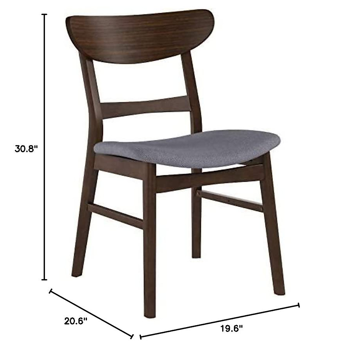 Christopher Knight Home Idalia Dining Chairs, 2-Pcs Set, Dark Grey / Walnut Finish